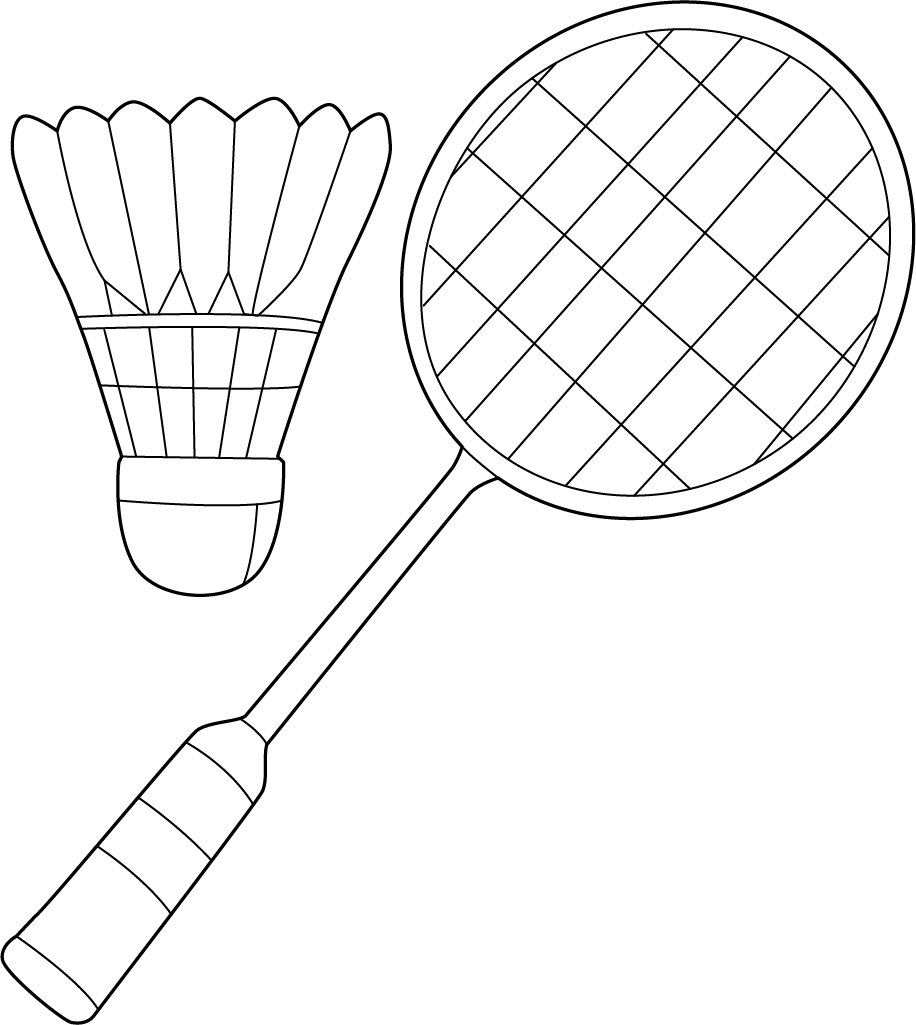 Badminton Racket Coloring Page