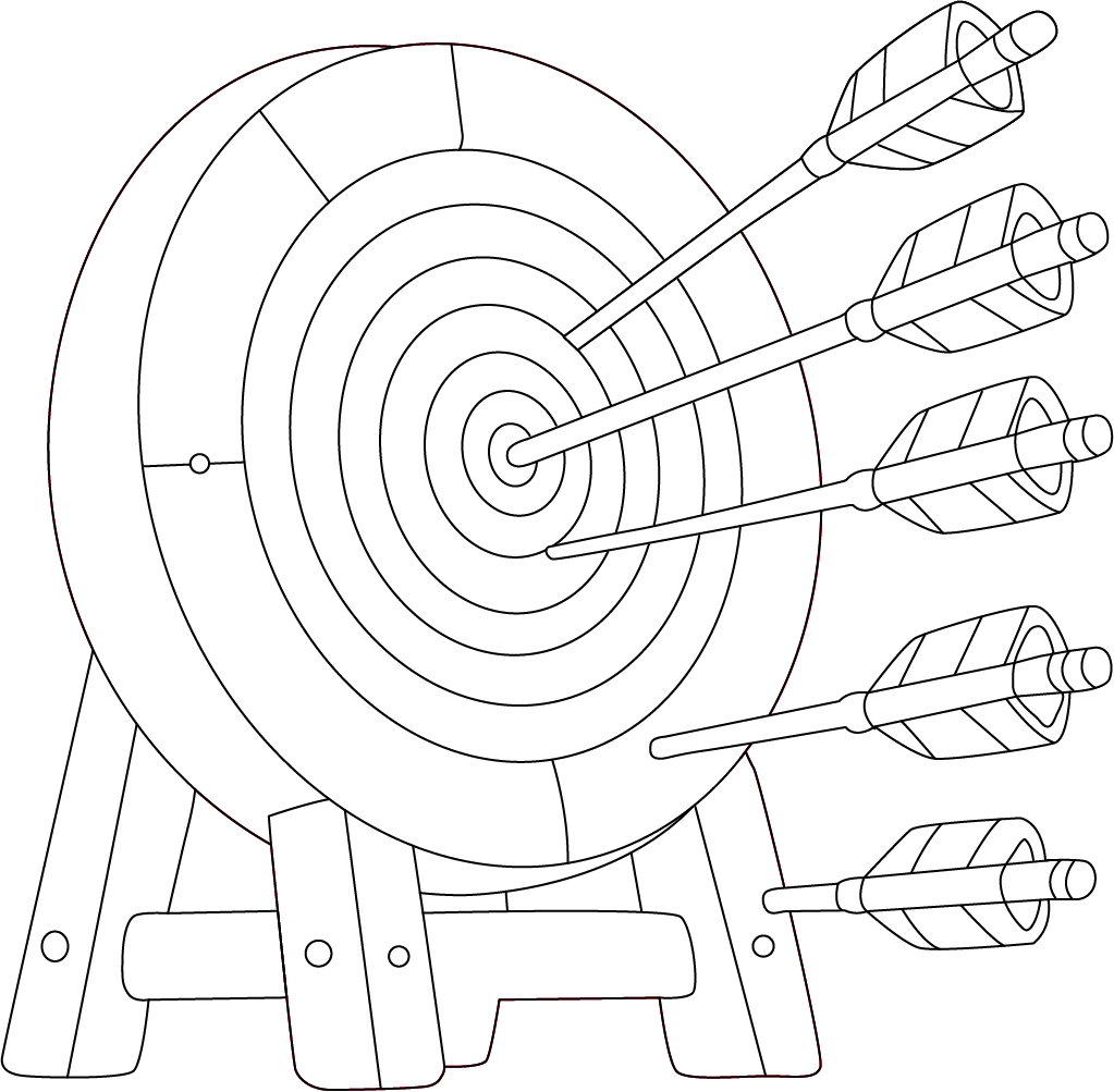 Free Printable Archery Board Coloring Page for Kids