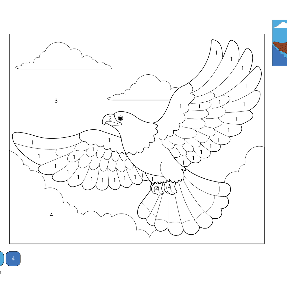 Majestic Eagle Color by Number – Free Printable Pages