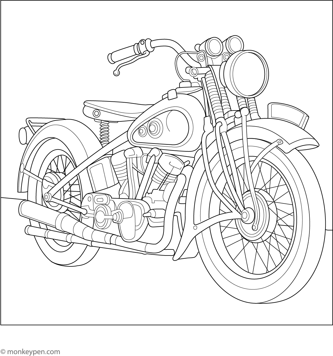 harley davidson coloring pages for adults