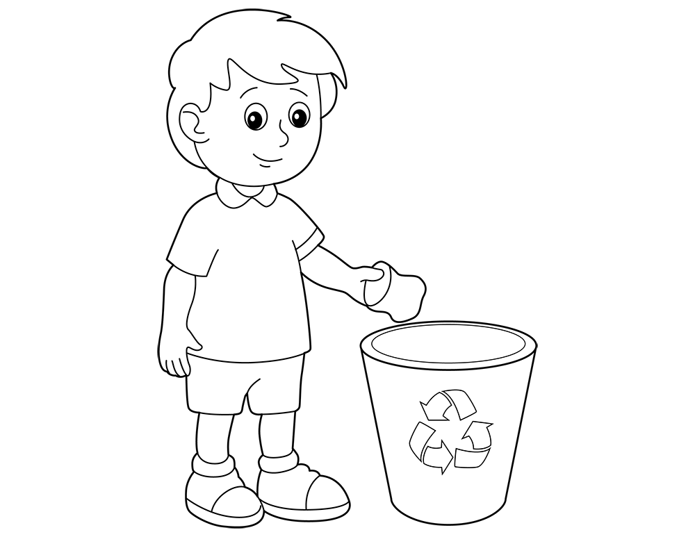 Dustbin Coloring Page - Free Printable Coloring Page PDF