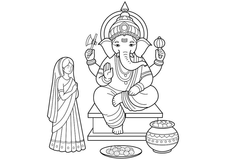 Downloadable Festivals of India Coloring Book