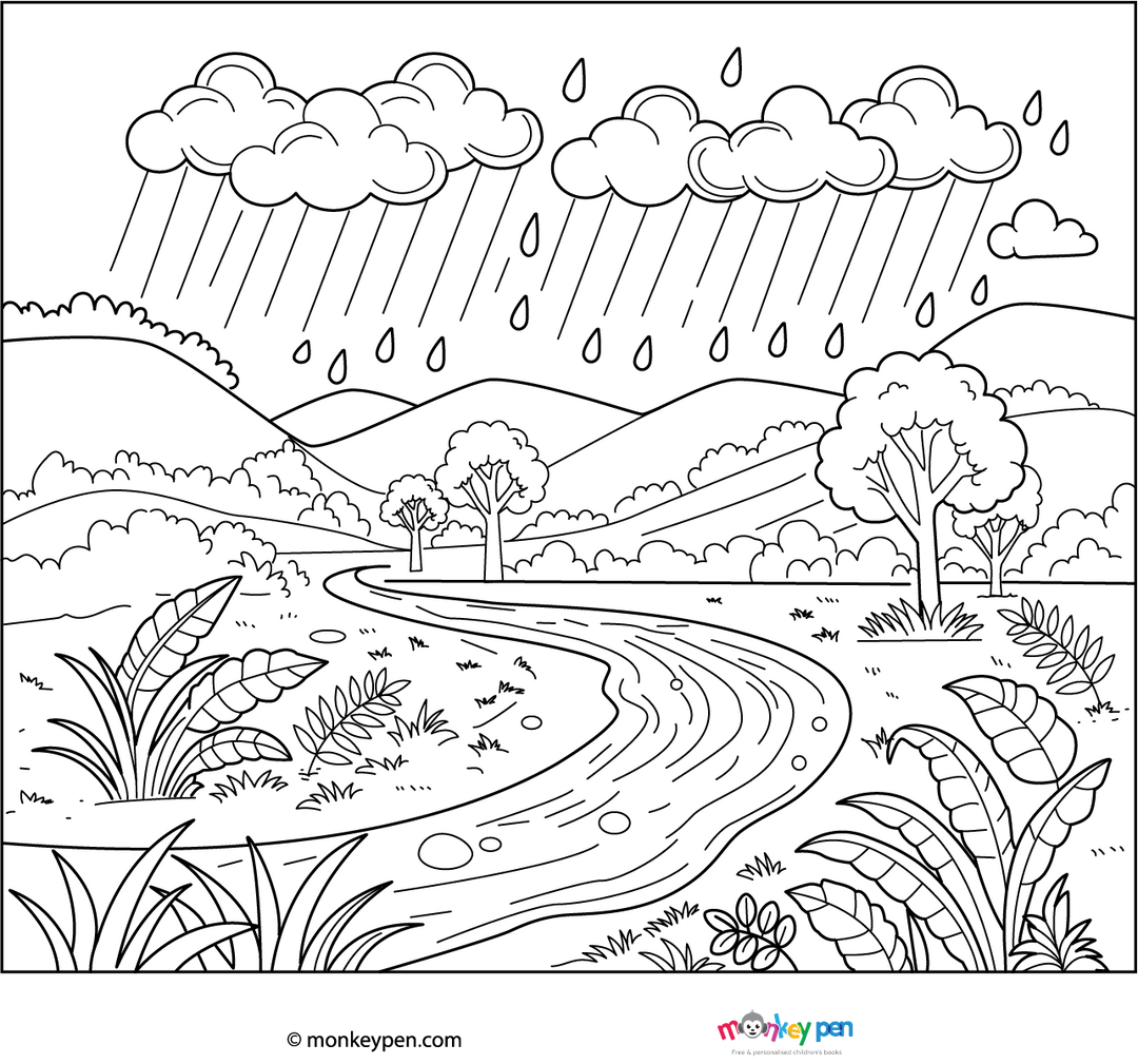 Monsoon - Free Printable Coloring Page PDF