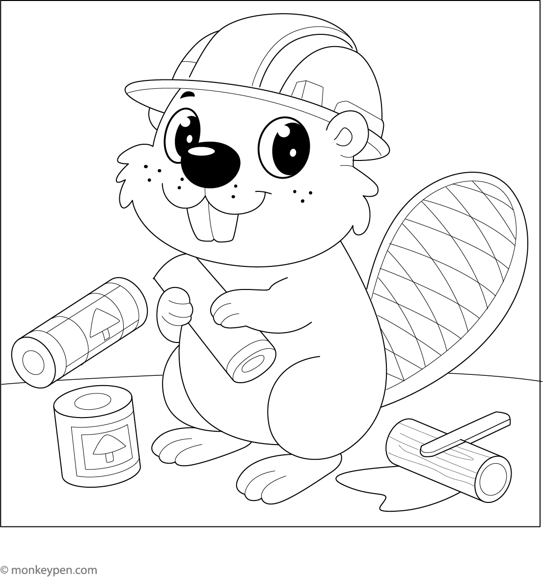 Beaver Coloring Book – Free Printable PDF