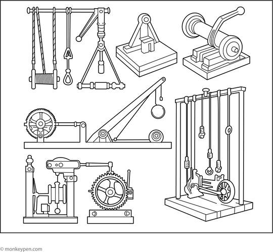 Simple Machines Coloring Page