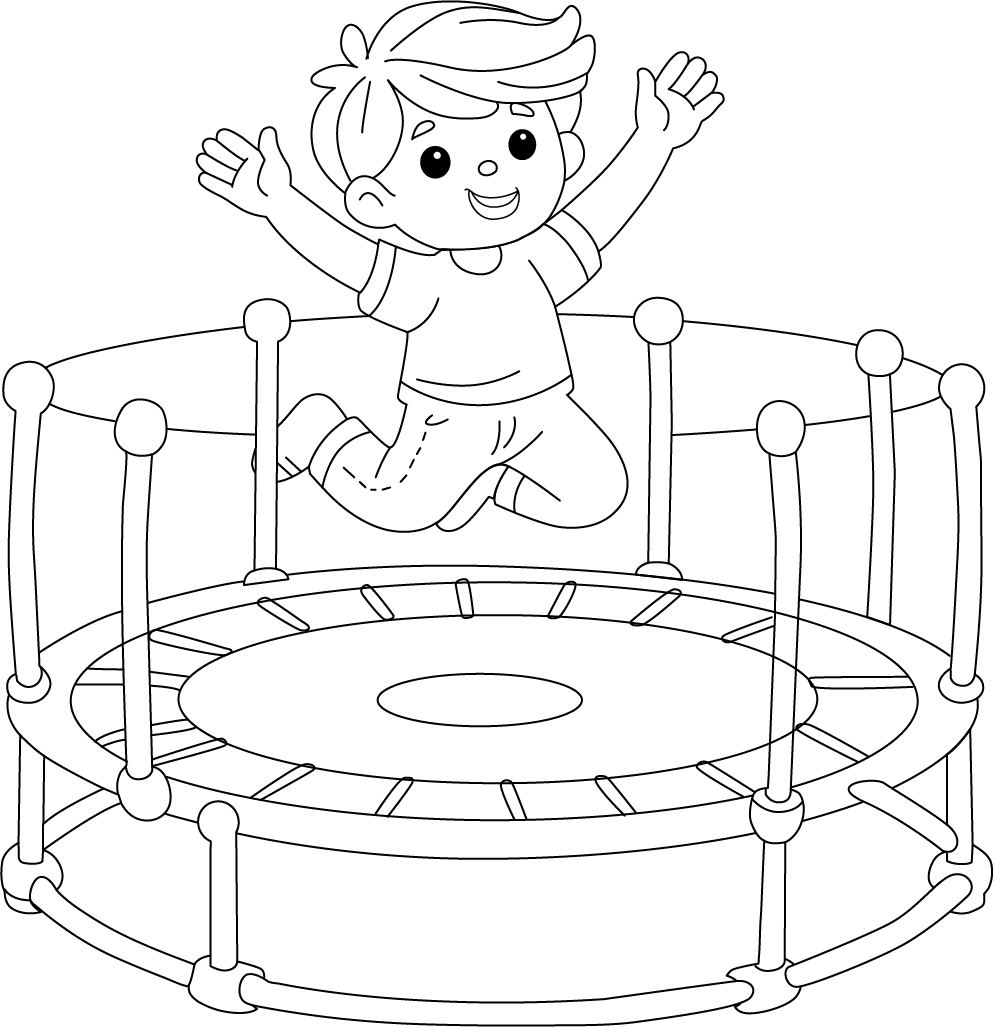 Trampoline Coloring Page