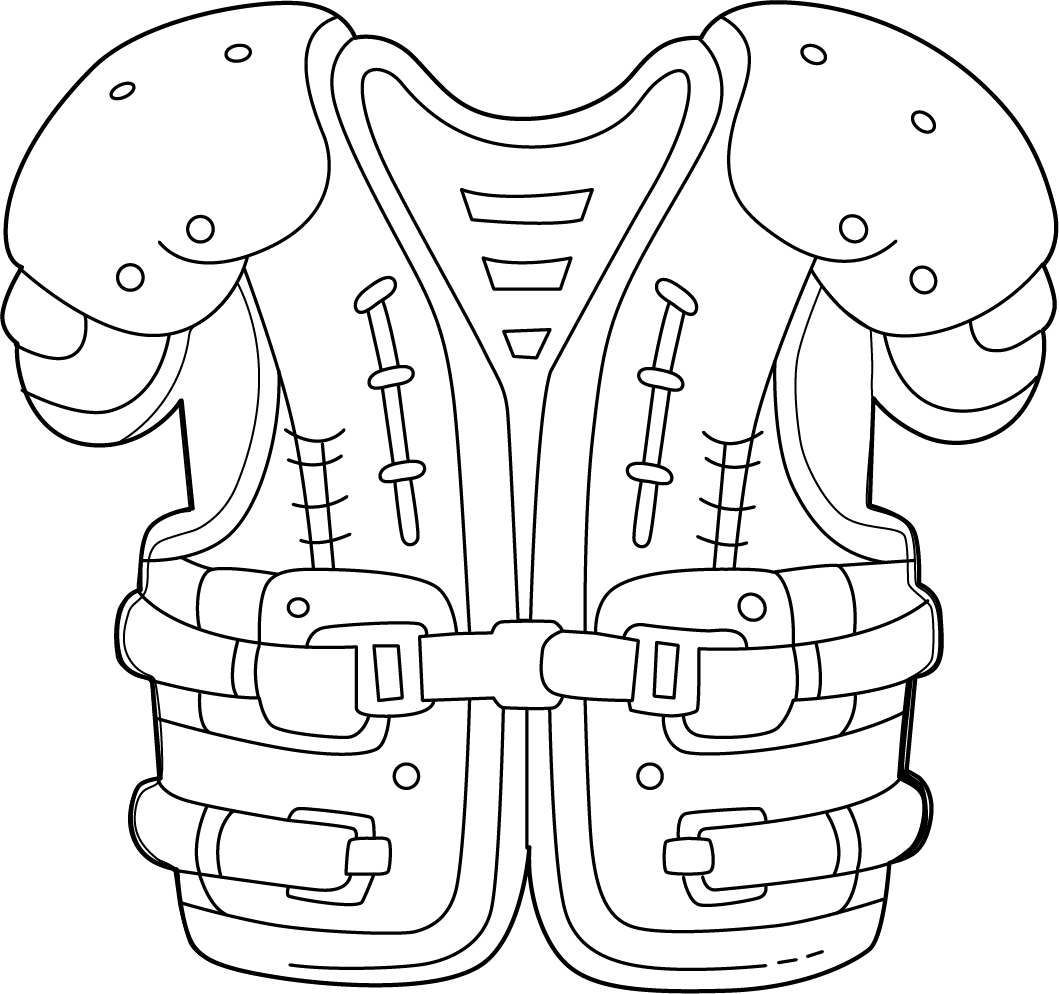 Shoulder Pad Coloring Page – Printable PDF for Kids to Color