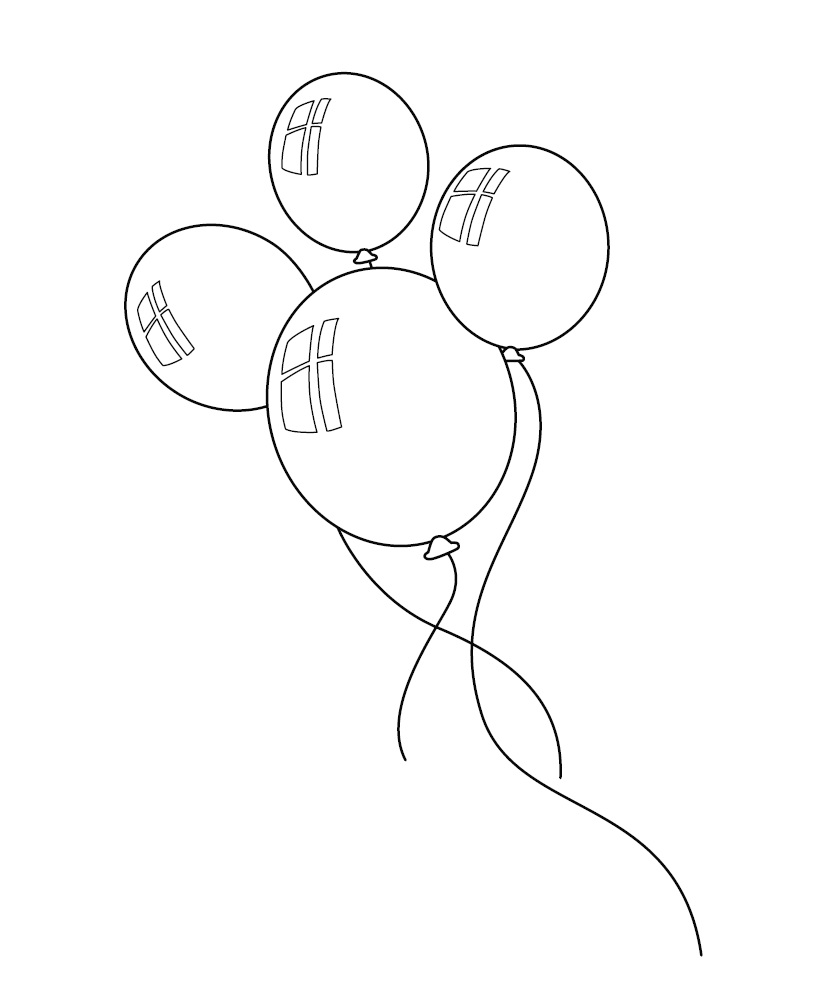 Balloon Coloring Picture – Free Printable PDF for Kids