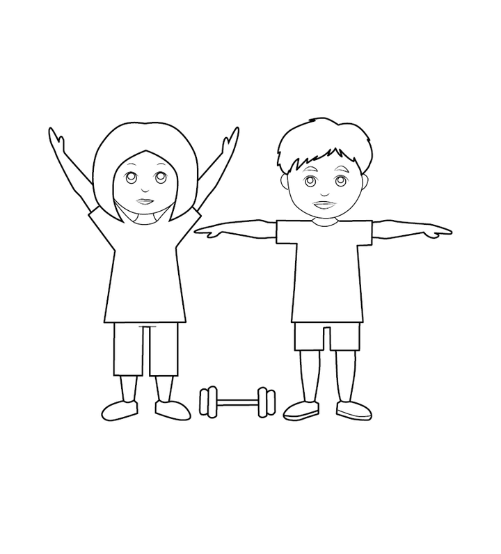 Action Words Coloring Image For Kids