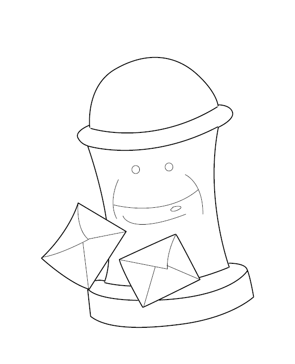 Postbox Coloring Page – Free Printable PDF for Kids