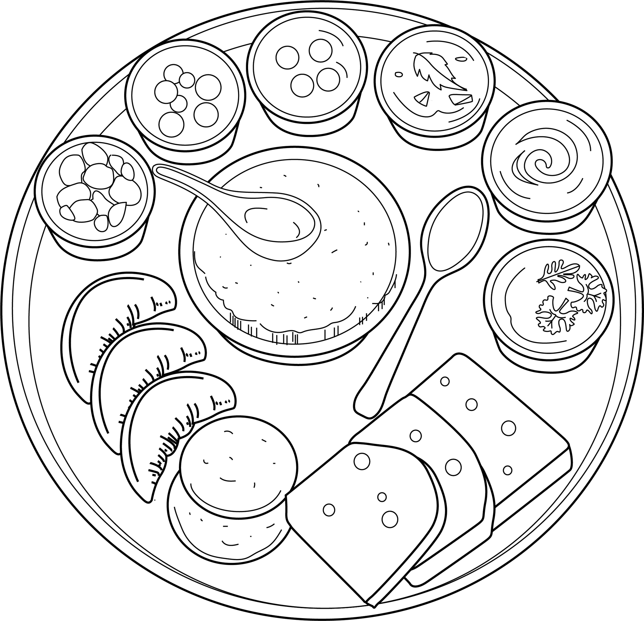 Indian Food Free Printable Coloring Page PDF