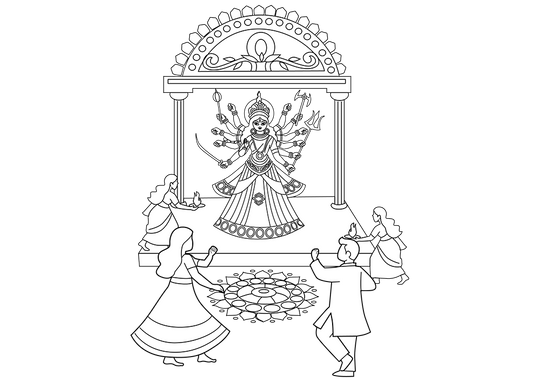 Printable Navratri Coloring Page
