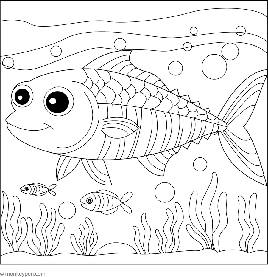 Mackerel Fish Coloring Page – Free Printable for Kids
