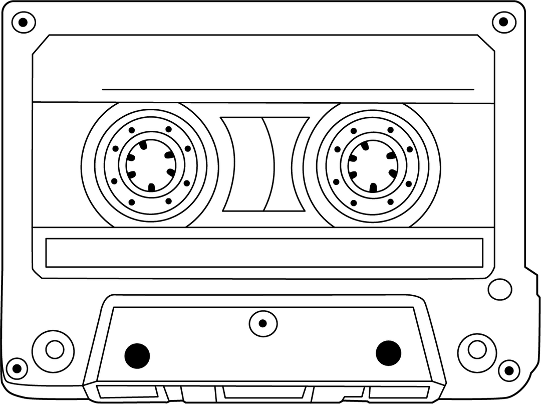 Free Audio Cassette Coloring Page – Printable PDF for Kids