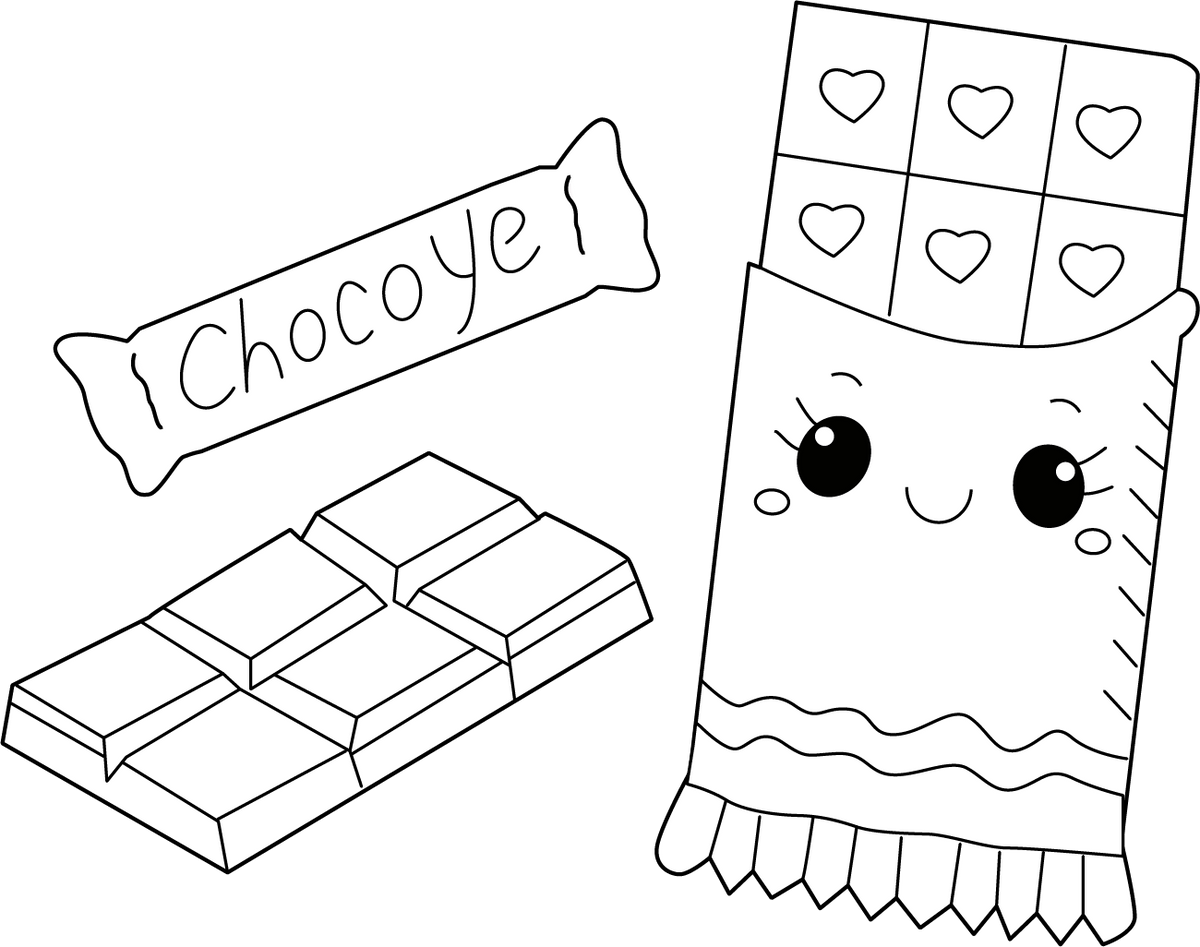 Free Printable Chocolate Coloring Page