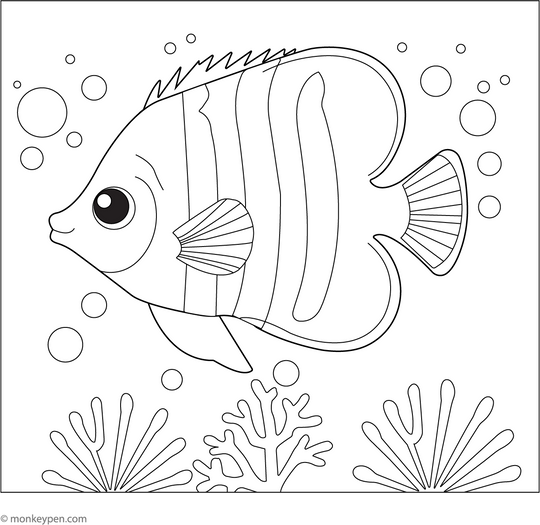 Pennant Coralfish - Free Coloring Page