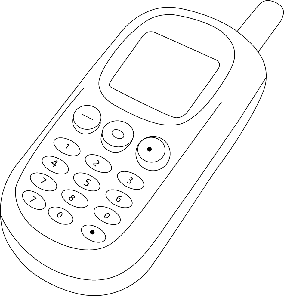 mobile phone coloring pages