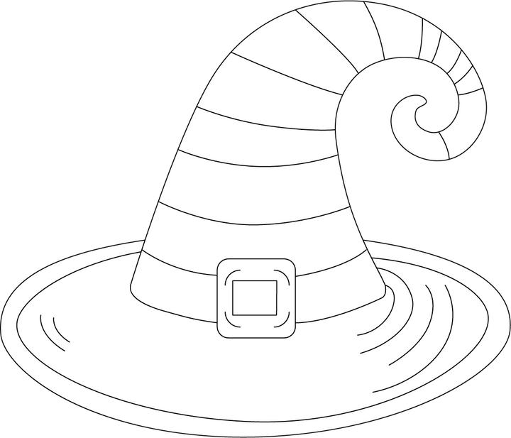 Witch Hat Coloring Page - Free Printable Coloring Page PDF