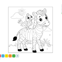 Zebra Color by Number – Safari Printable Download