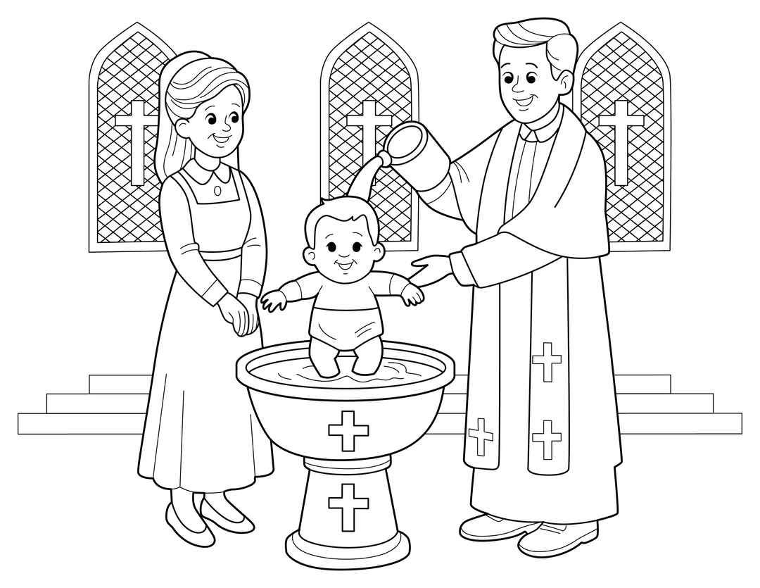 Baptism Coloring Page – Fun Printable Sheet for Kids