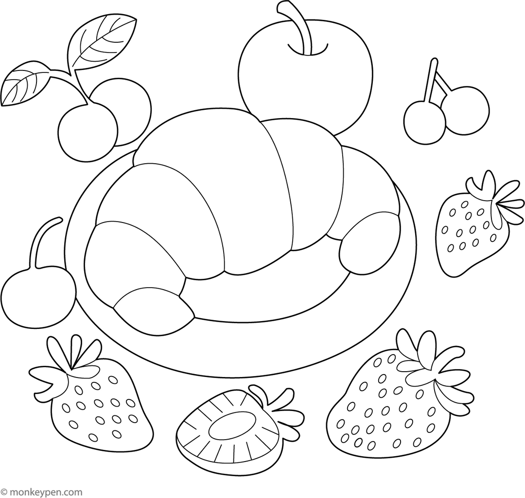 Free Croissant Coloring Page – Printable Bakery Fun for Kids