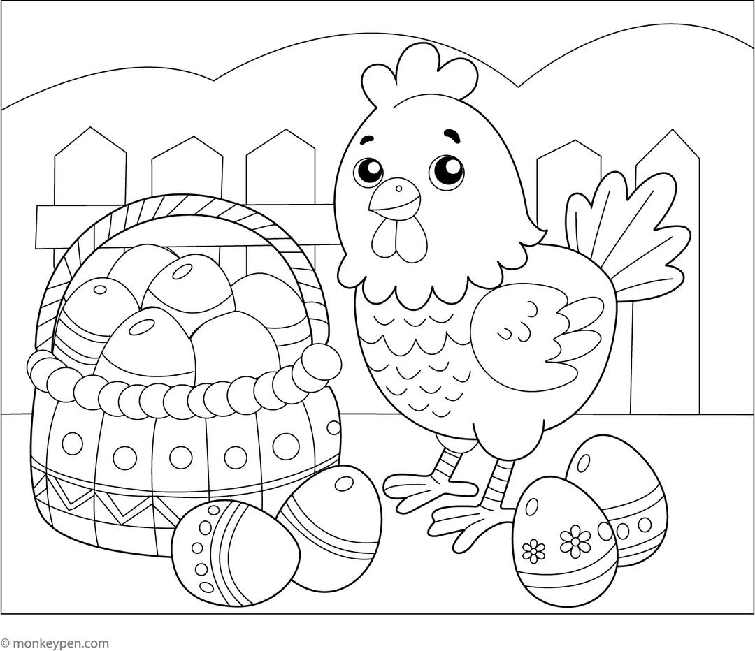Chicken Coloring Book | Cute Farm Animal Coloring PDF