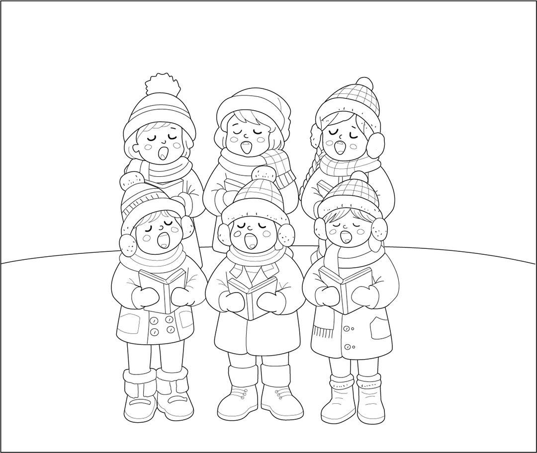 Christmas Carol Coloring Page – Festive and Engaging Printable for Kids