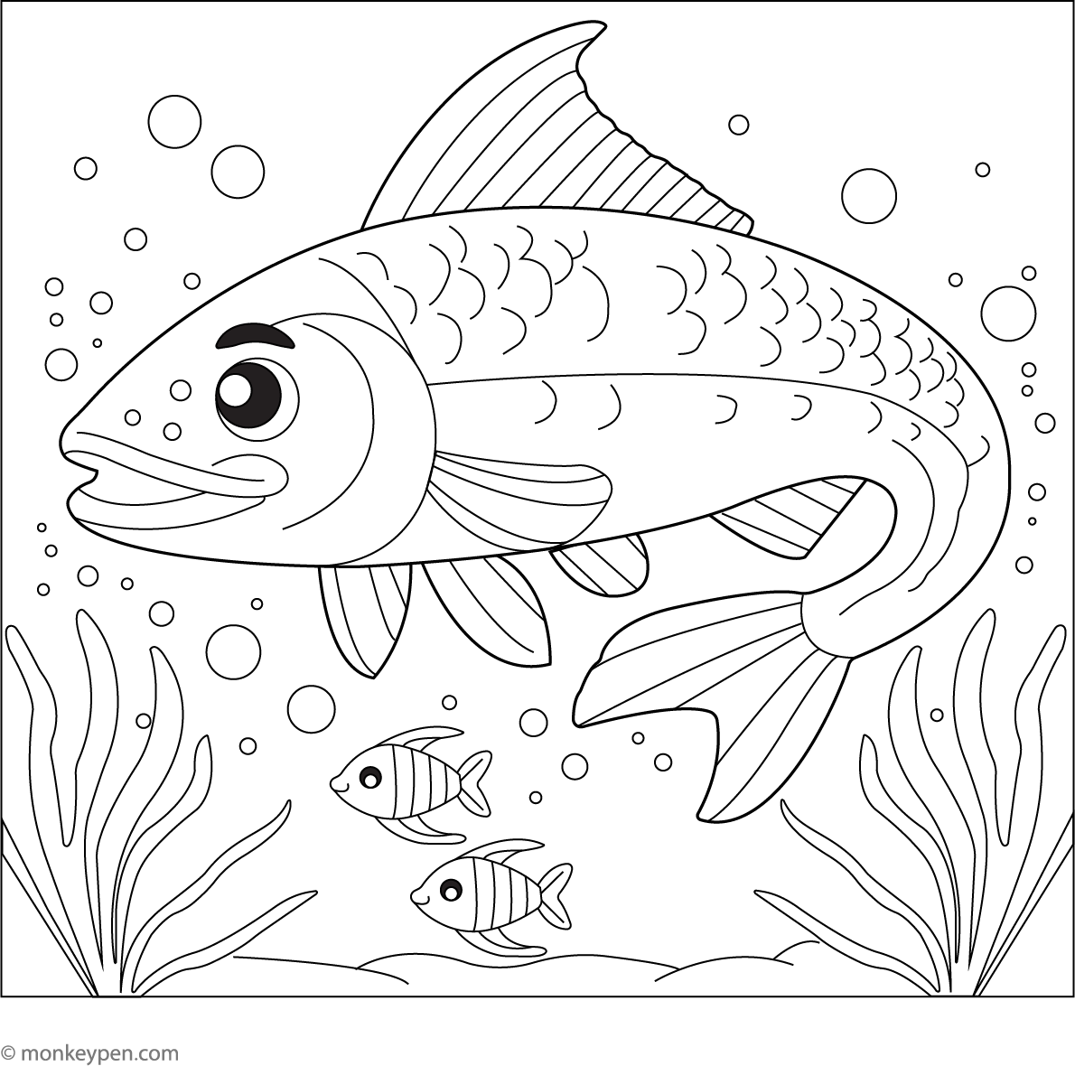 Free Printable Tarpon Fish Coloring Page for Kids Fun