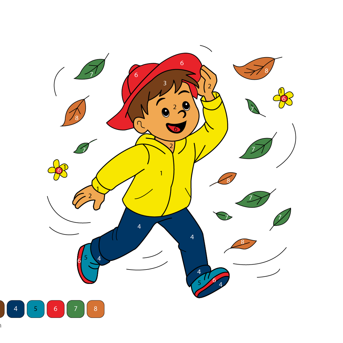 Windy Spring Scene Color by Number – Free Coloring Sheet