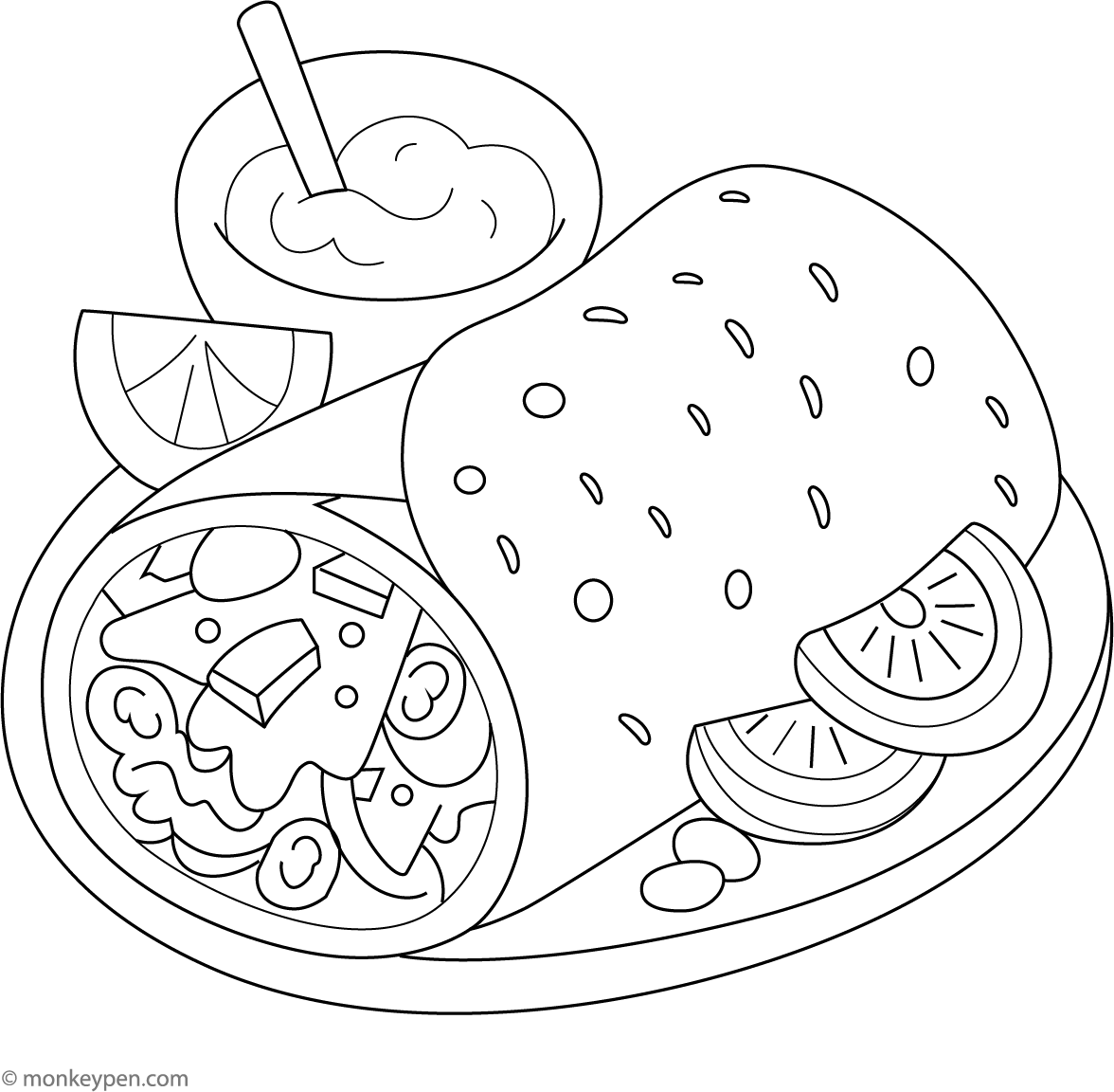 Burrito Coloring Page