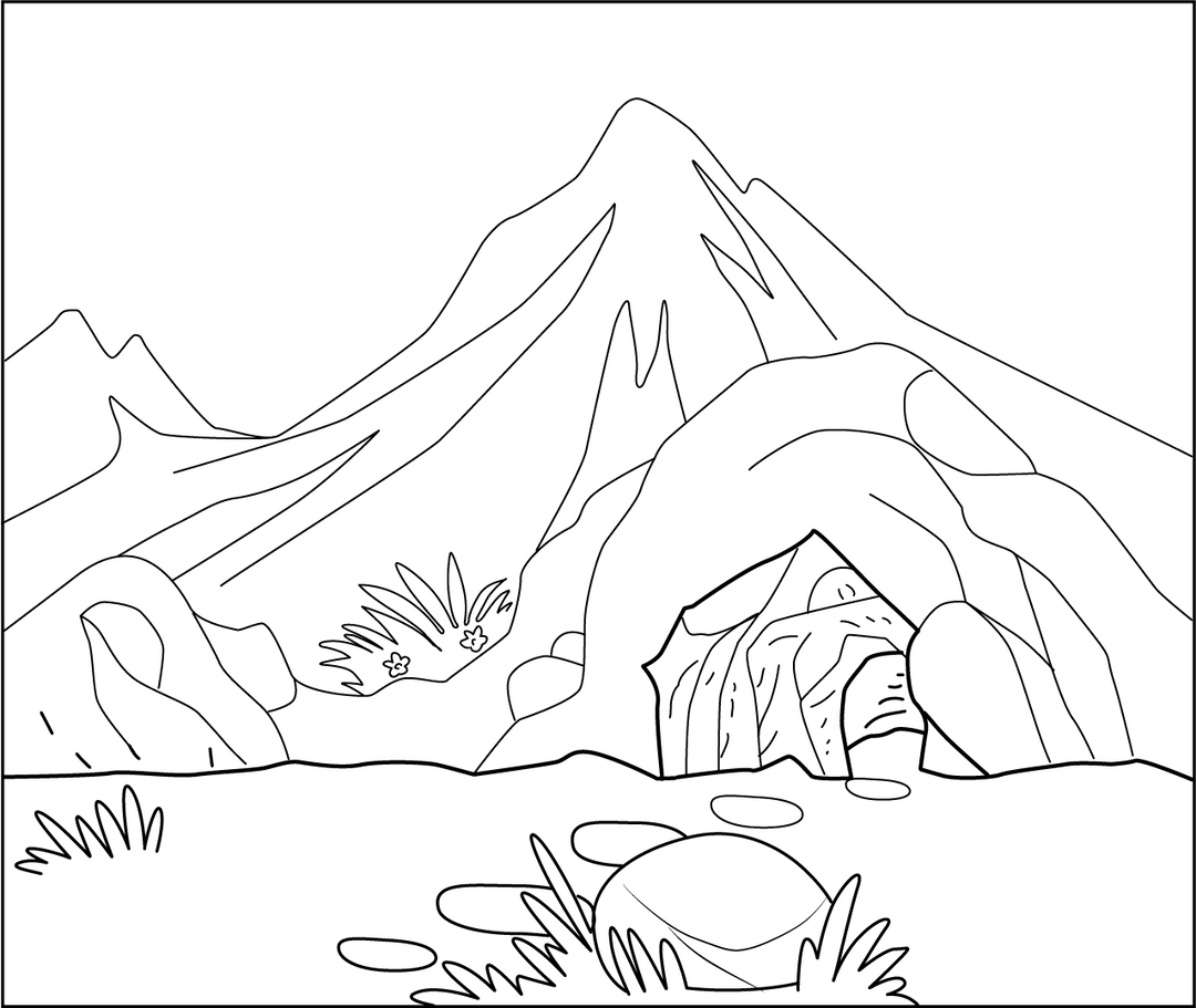 Free Printable Cave Coloring Page