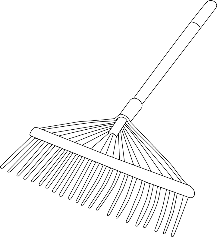 Free Printable Garden Rake Coloring Page for Kids
