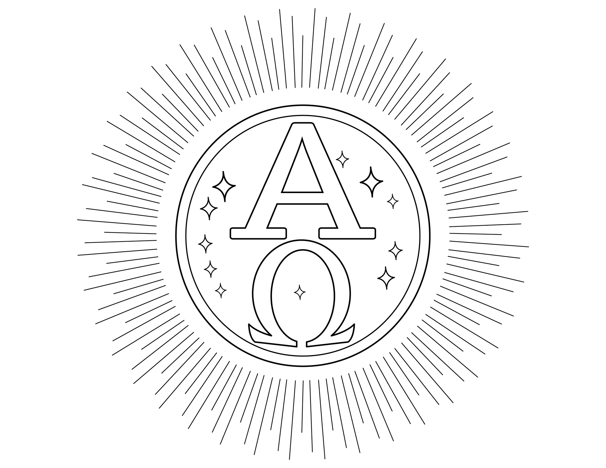 Alpha and Omega Coloring Page – Free Printable for Kids