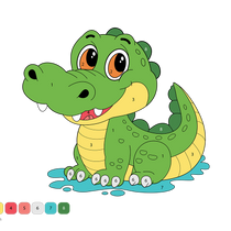 Crocodile Color by Number – Free Printable PDF Coloring Page