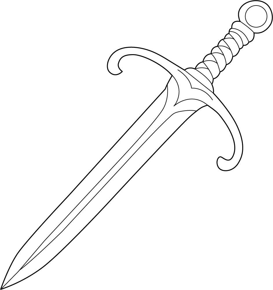 Printable Sword Coloring Page – Free PDF for Kids