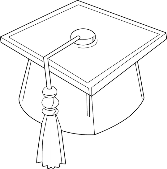 Graduation Cap Coloring Page