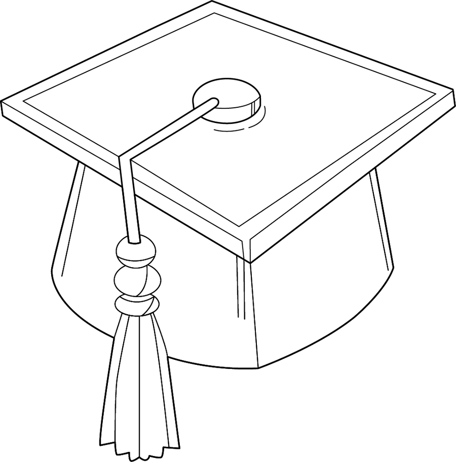 Graduation Cap Coloring Page