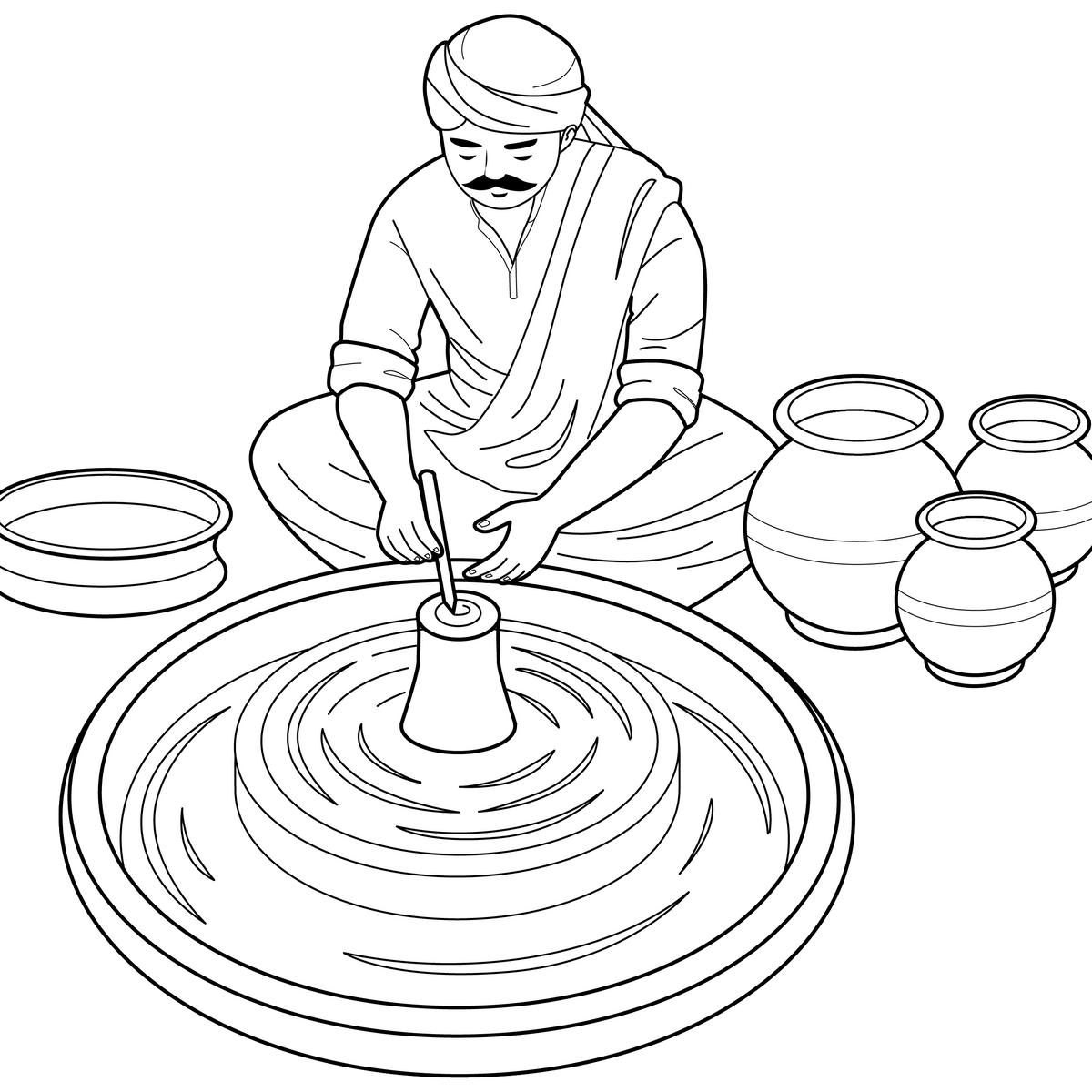 potter and clay coloring page