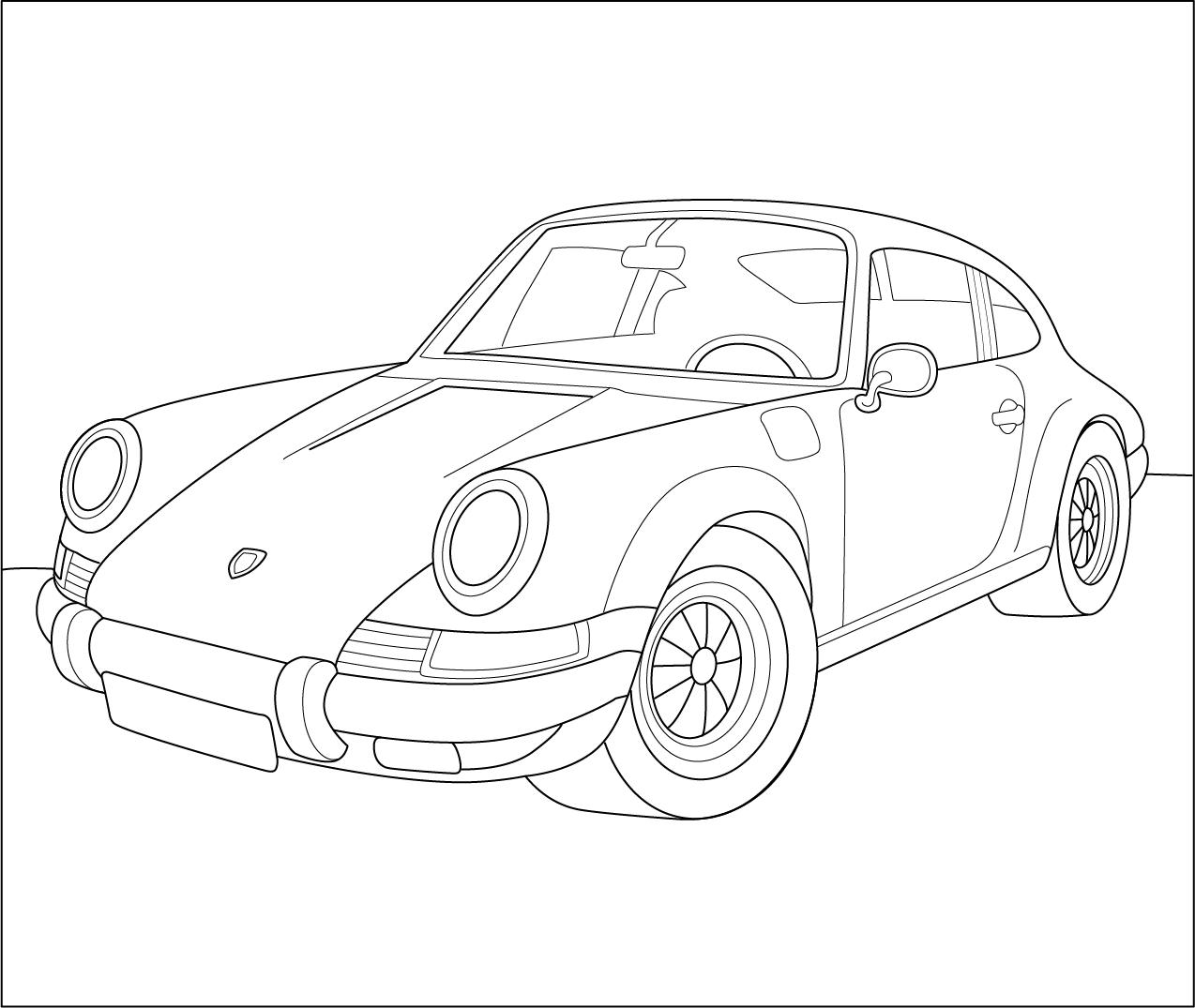 porsche carrera coloring page