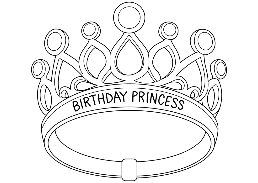 Birthday Crown And Tiara Coloring Picture