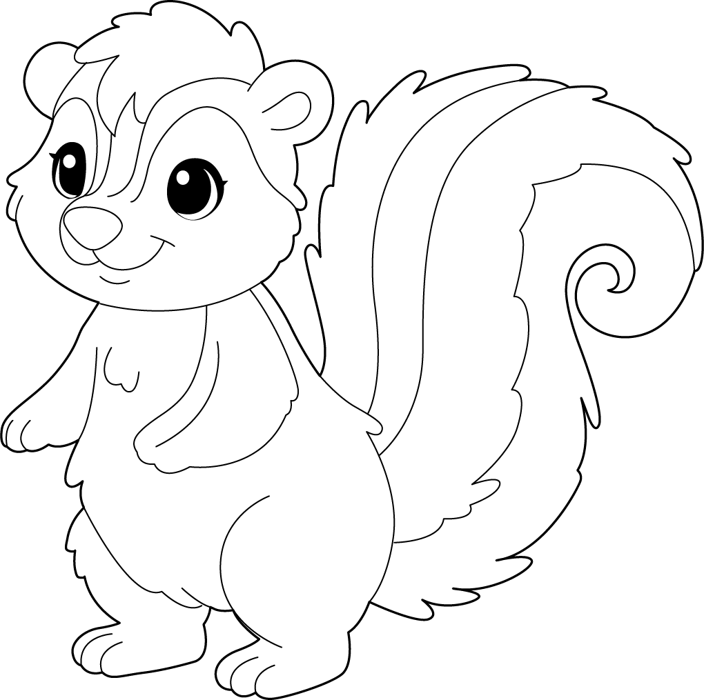 Free Skunk Coloring Page – Printable PDF Activity for Kids