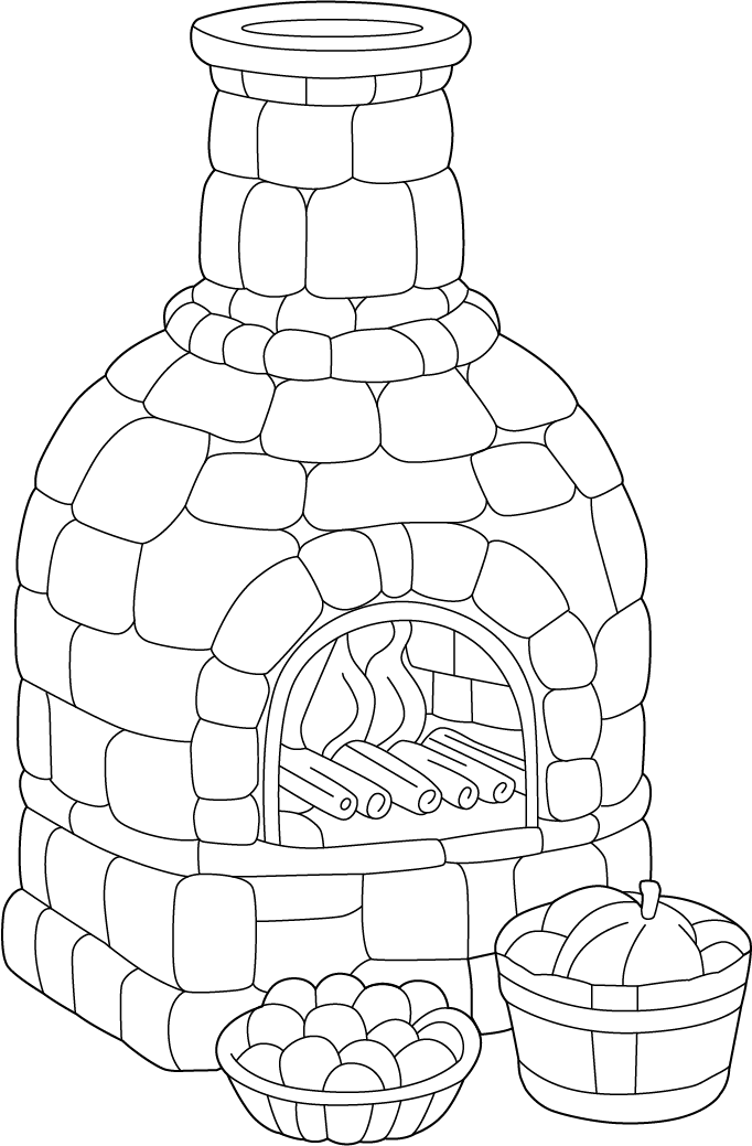 Traditional Oven Coloring Page