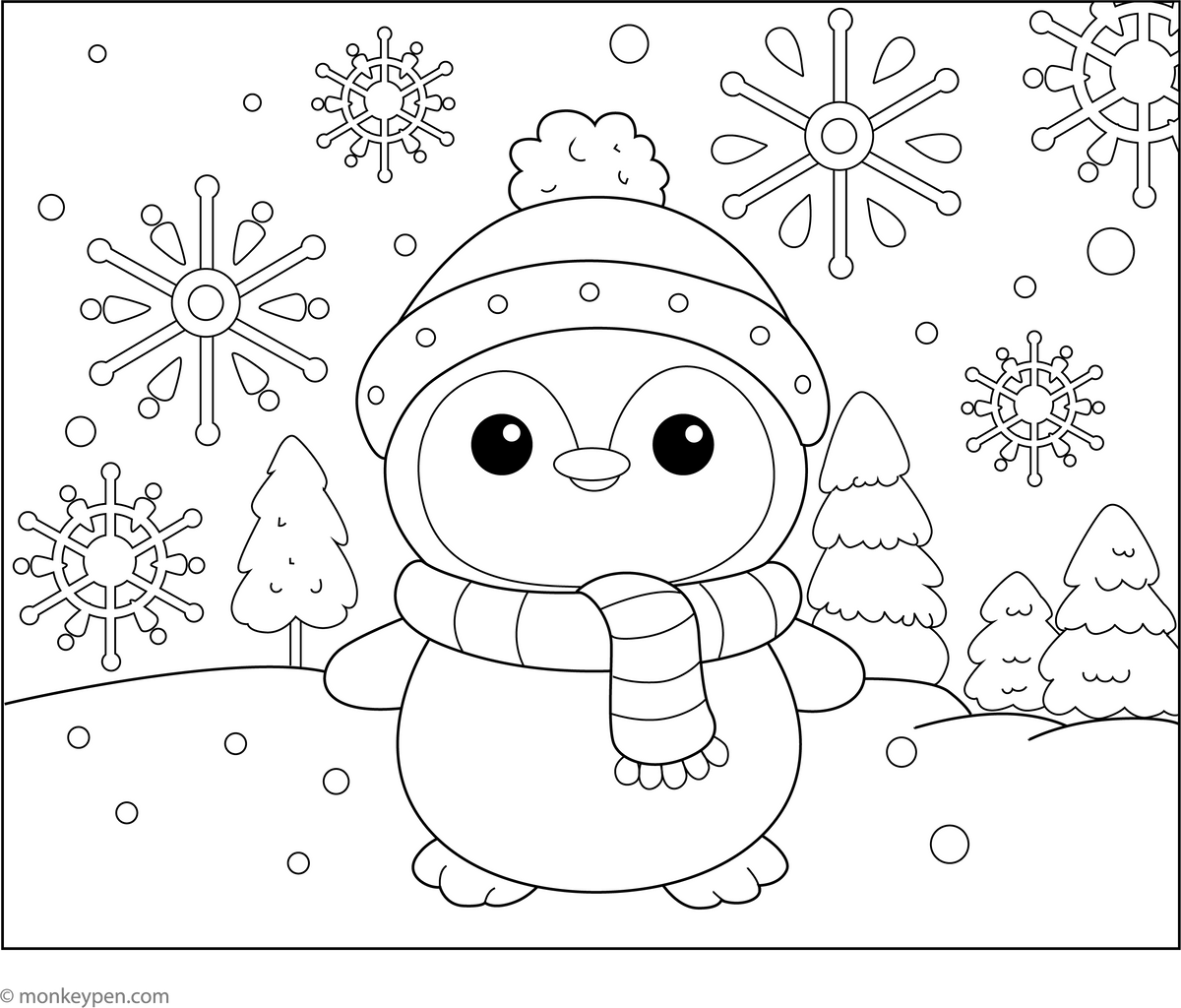 Penguin Coloring Book | Fun Winter Animal Printable for Kids