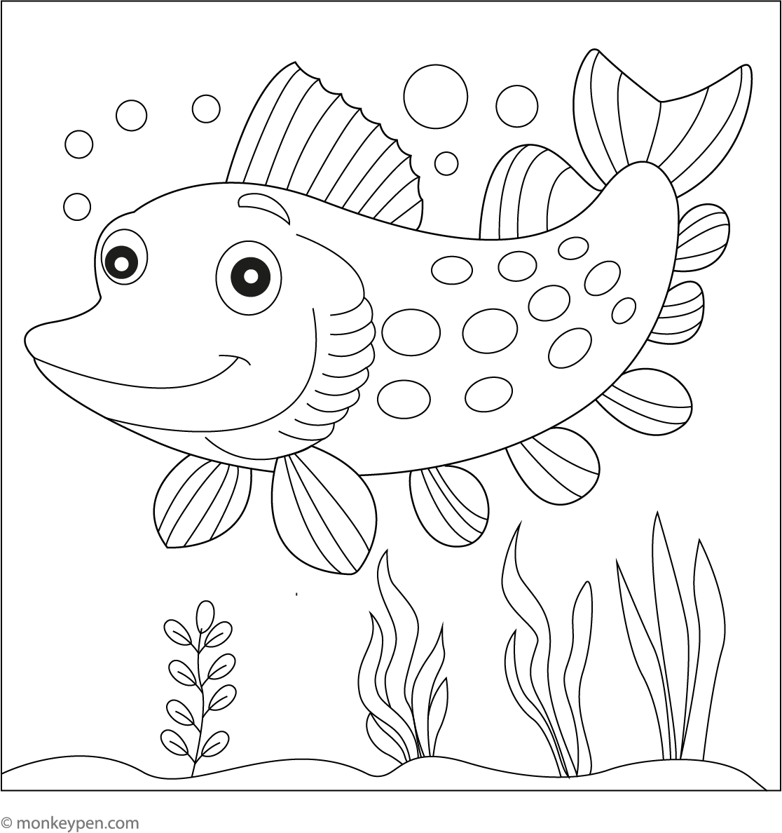 Pike Fish Coloring Page – Fun and Educational Printable for Kids