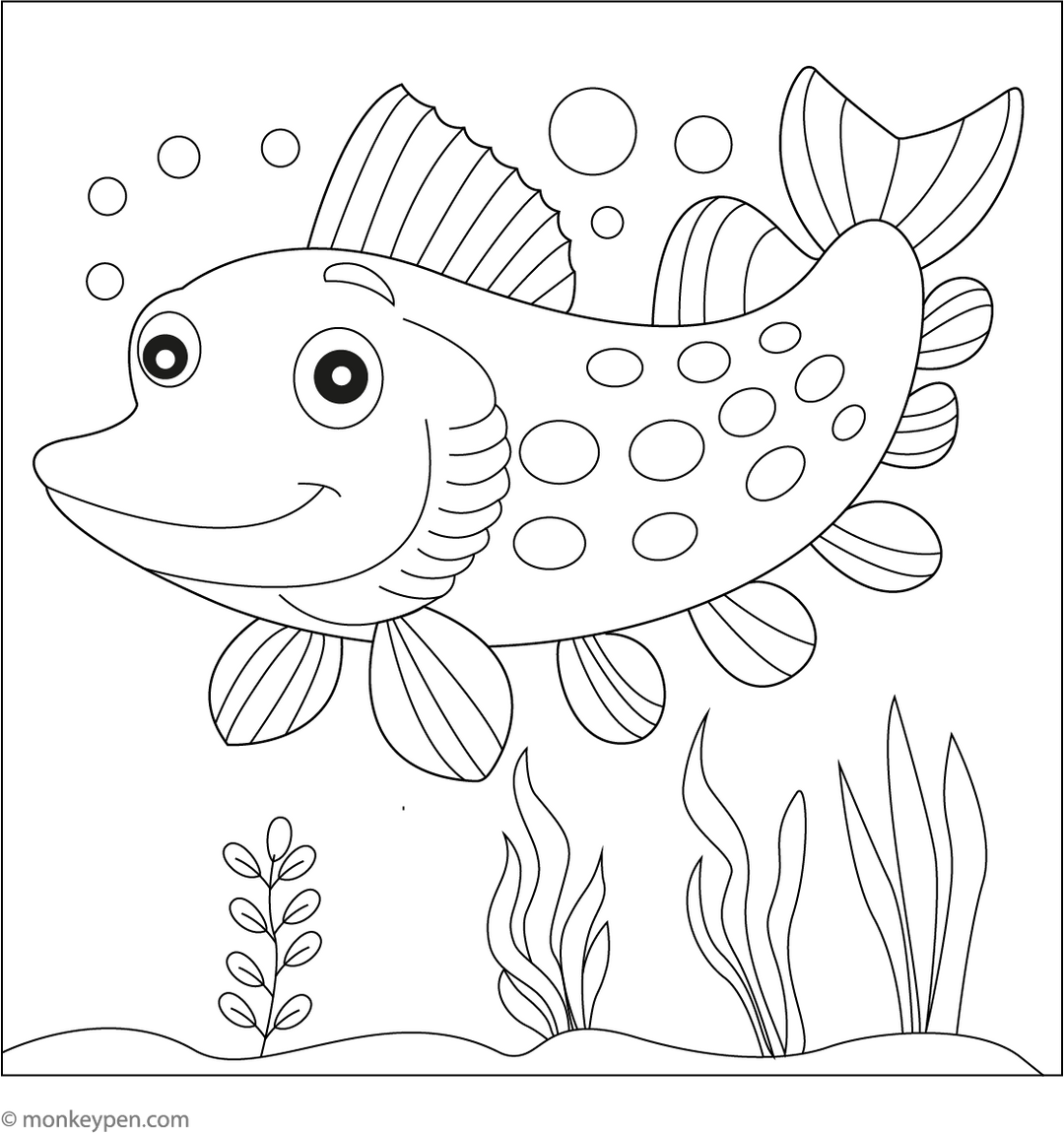 Pike Fish Coloring Page – Fun and Educational Printable for Kids