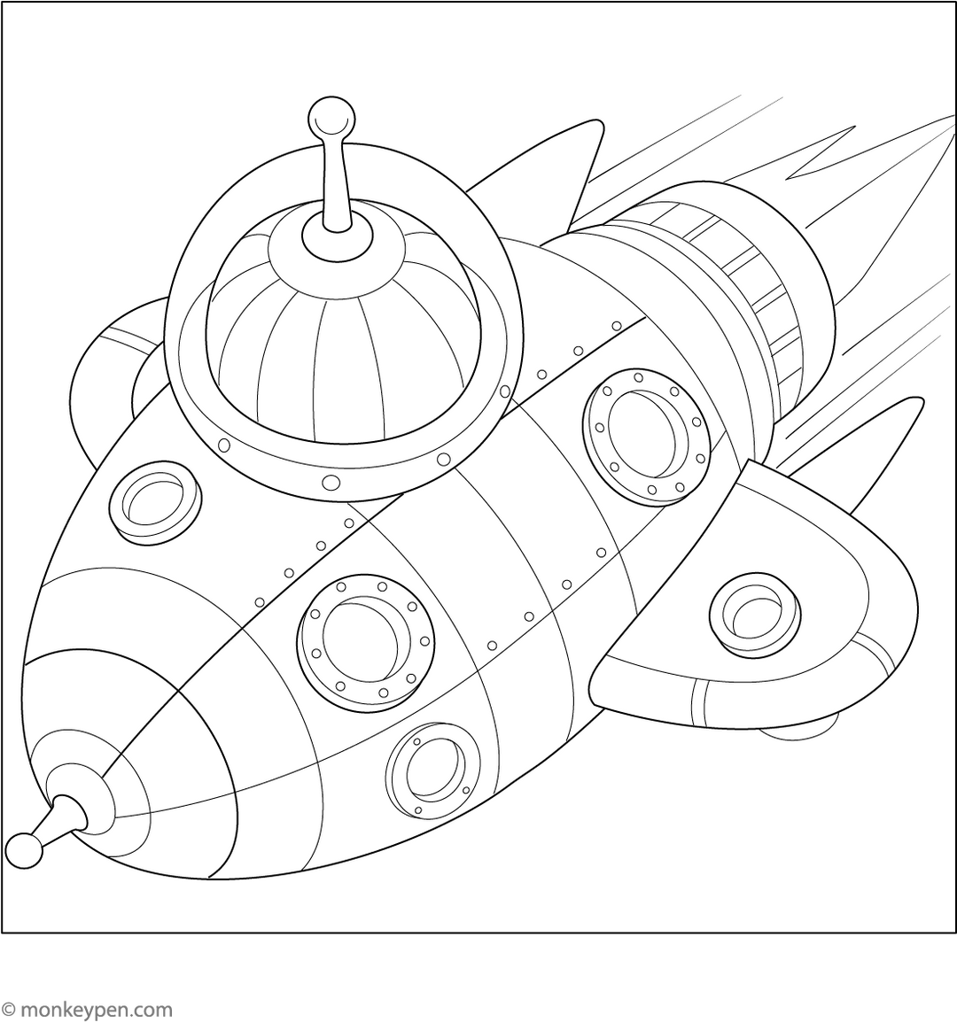 Spaceship Coloring Page