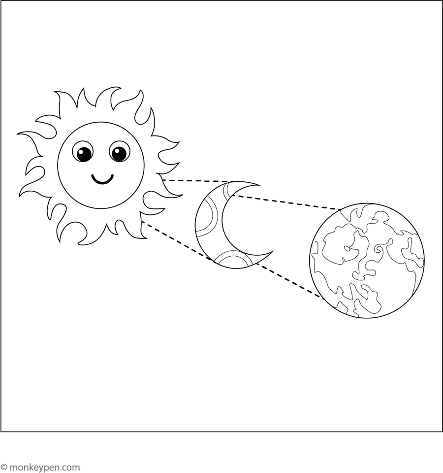 Solar Eclipse Coloring Page