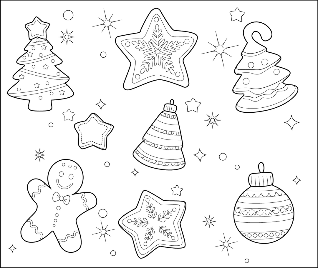 Christmas Cookies Coloring Page