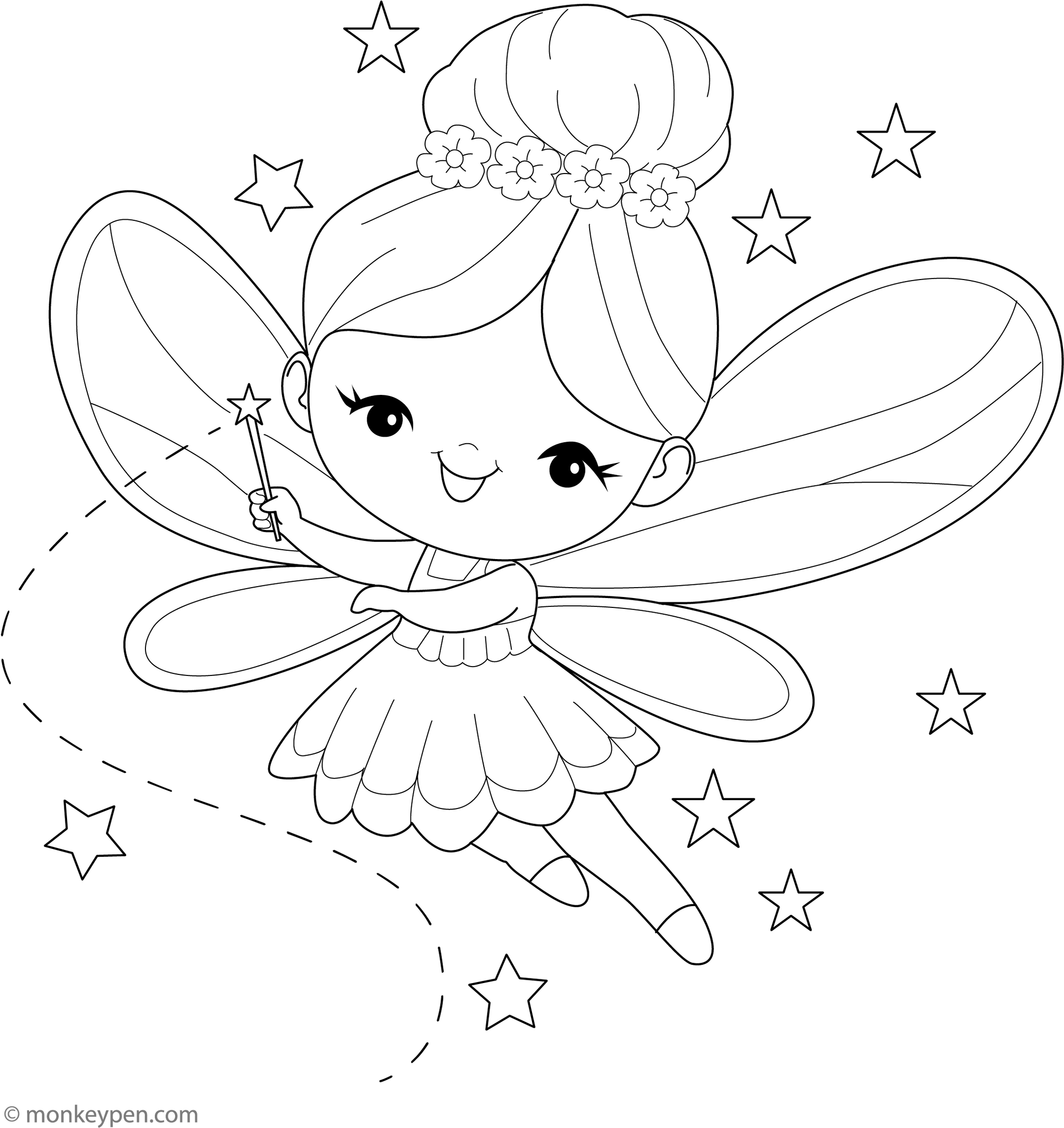 Kids Magical Fairy Coloring Page – Free Printable PDF