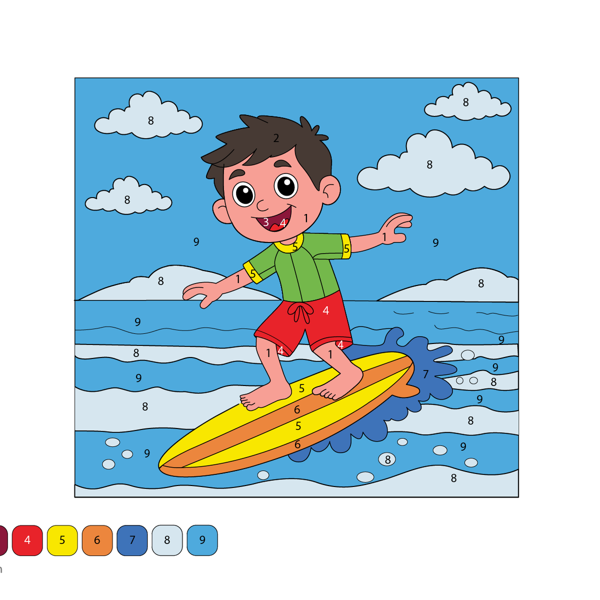 Surfing | Print & Colour – Free Pages for Kids